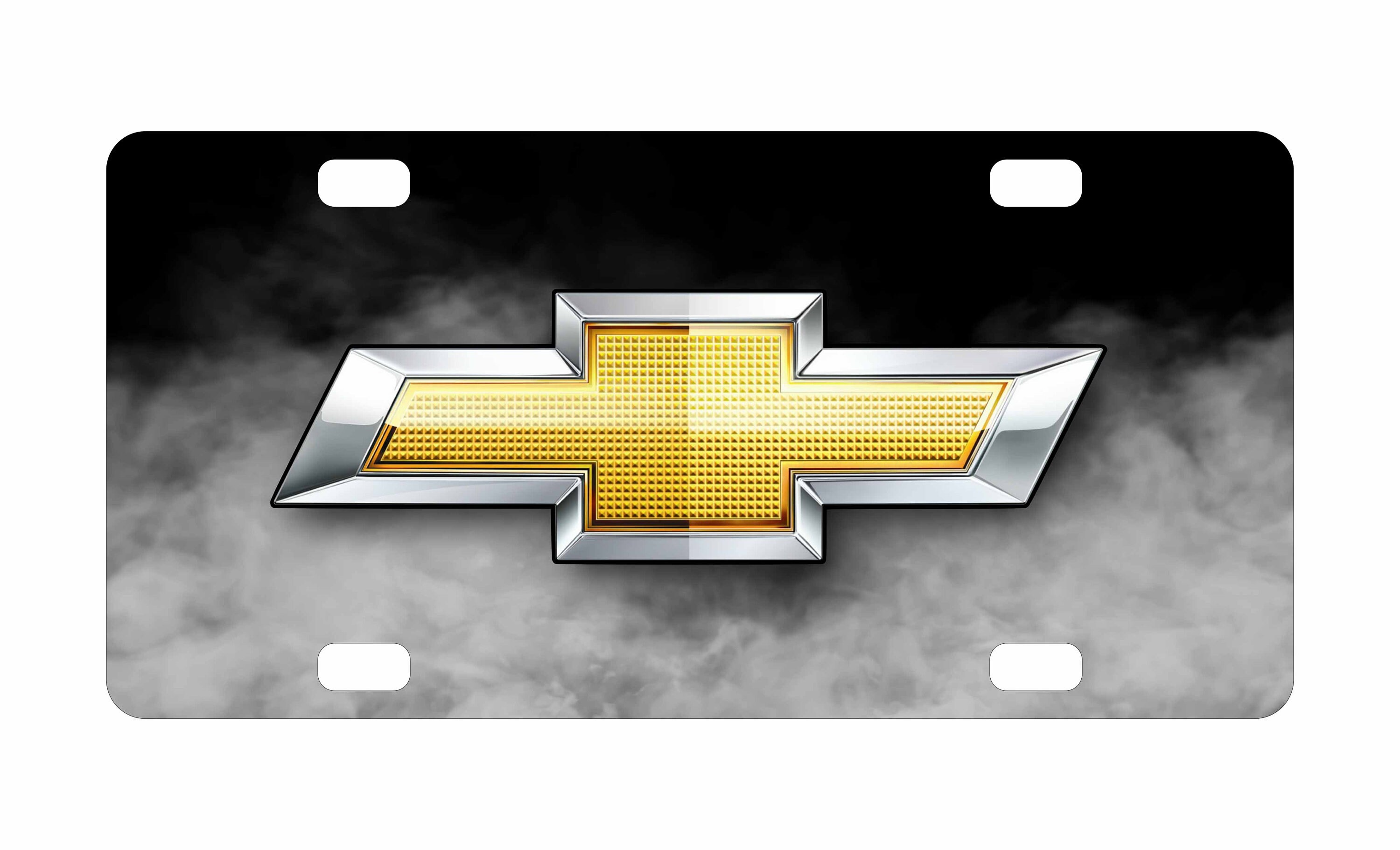 Chevy Chevrolet Emblem Logo License Plate Aluminum 6x12 Front Black ...