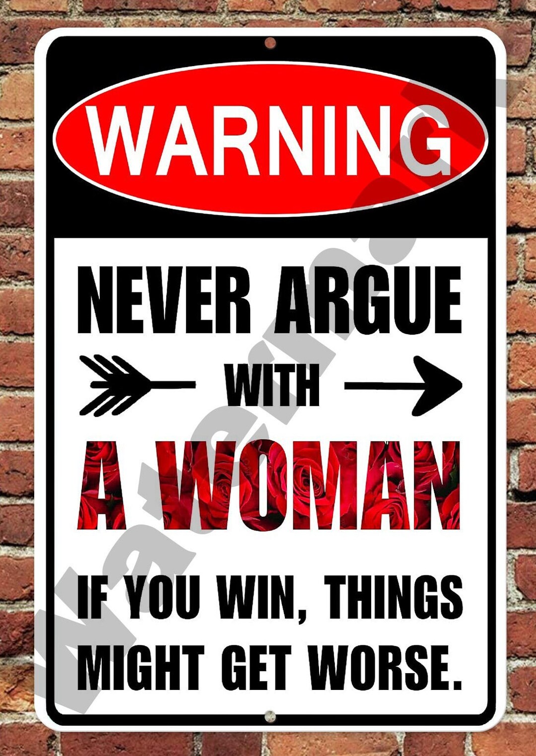 Warning Never Argue With A Women Sign Aluminum 8"x12" - Etsy