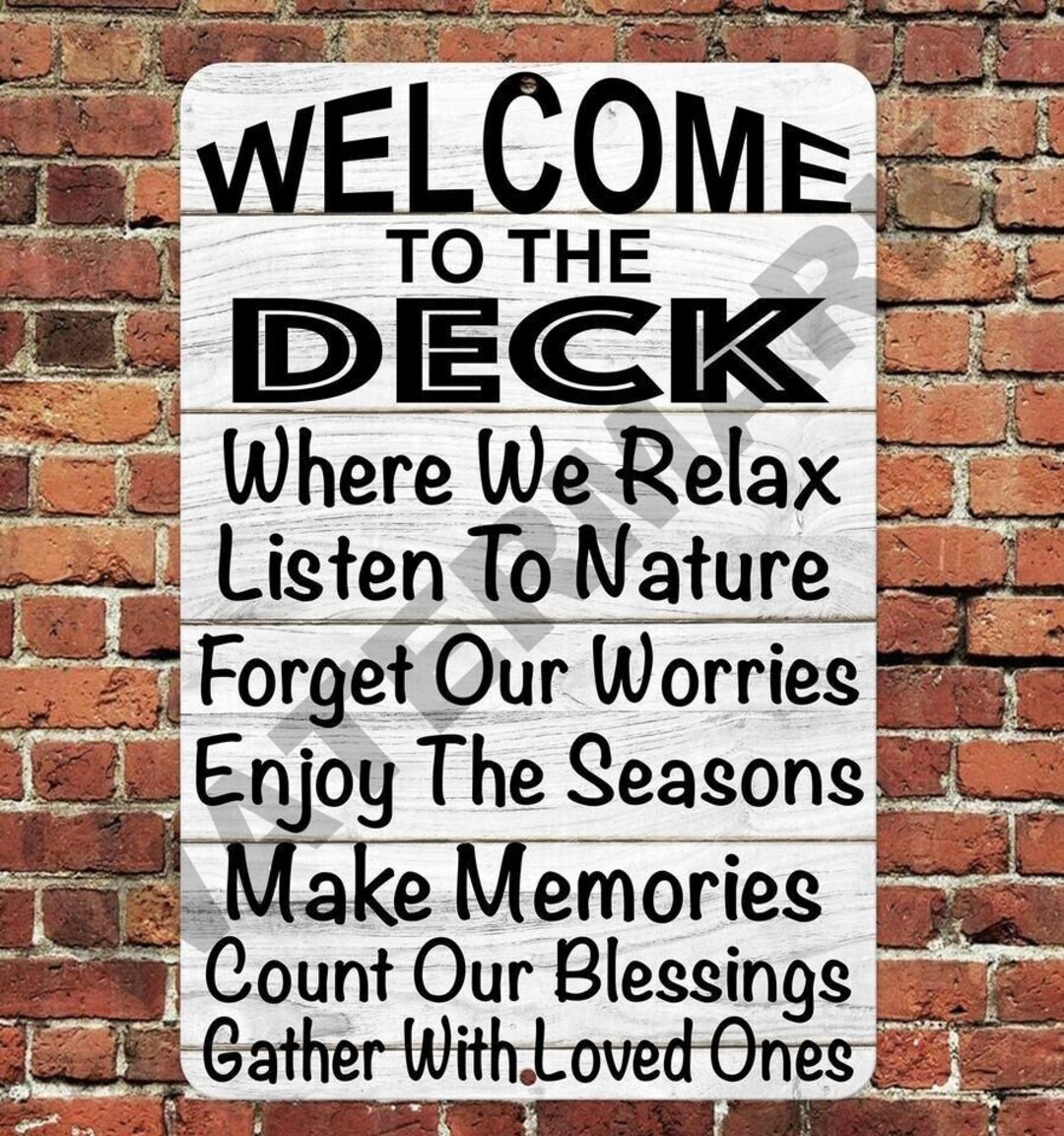 Welcome to the Deck Sign Metal Aluminum 8"x12" - Etsy