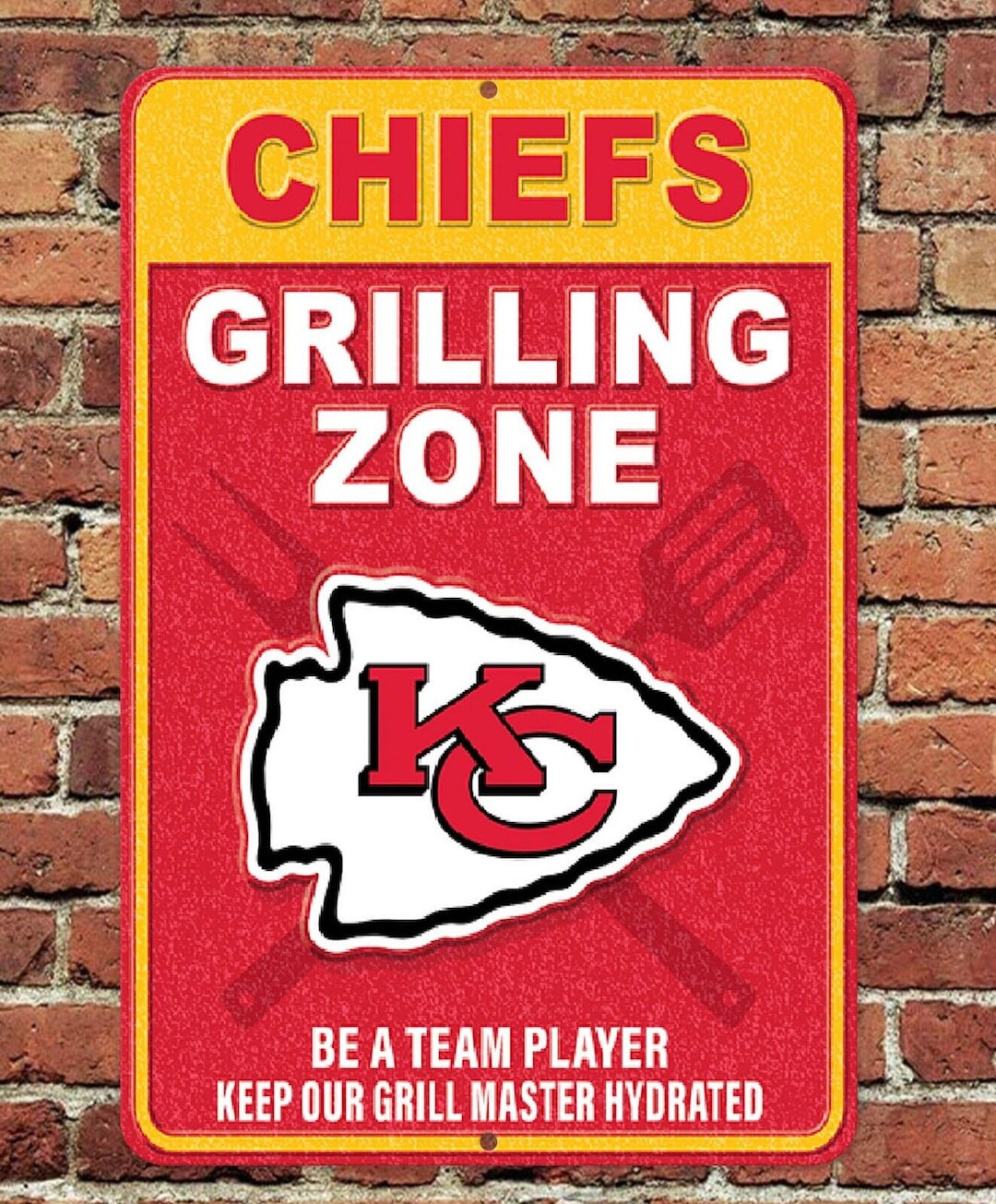 Kansas City Chiefs Grilling Zone Sign Aluminum Metal 8"x12" - Etsy
