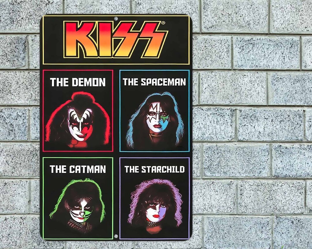 KISS Band Metal Aluminum Sign 8"x12" Retro Music Classic Rock - Etsy