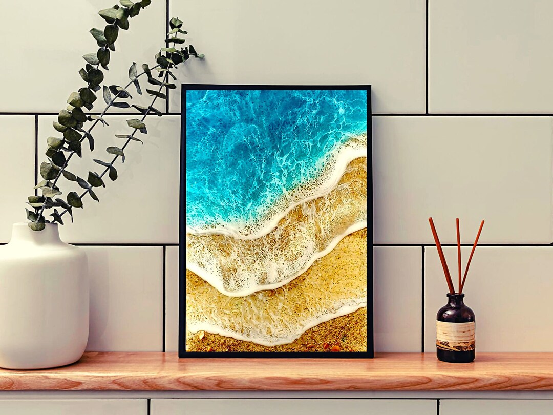 Three Waves Ocean Wall Art OCEAN Art PRINTABLE Resin Ocean - Etsy
