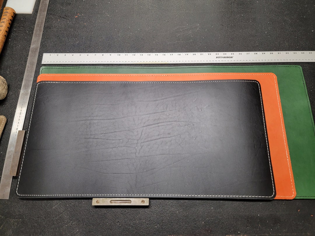 Full Leather Desk Mat, Three Sizes or Custom, Personalized, Desk ...