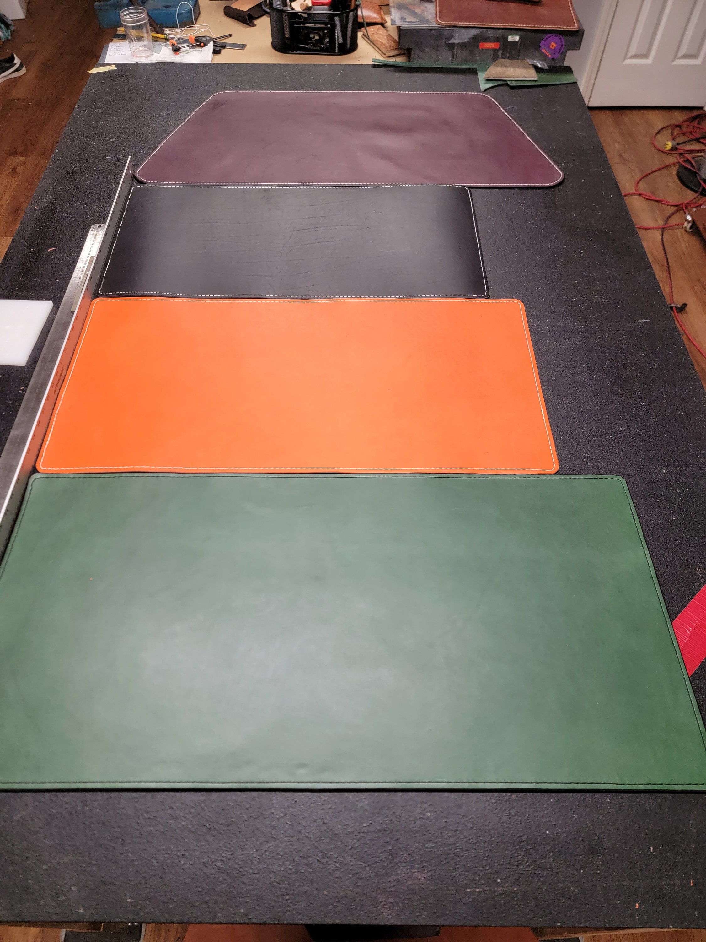 Full Leather Desk Mat, Three Sizes or Custom, Personalized, Desk ...