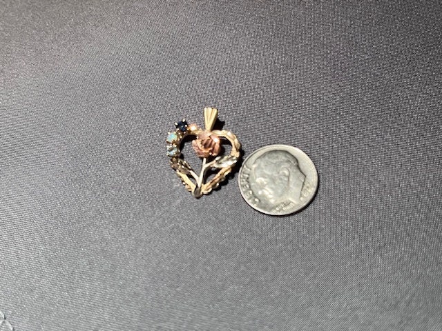 Vintage 14k Tri-color Black Hills Gold Gemstone Trio Heart Pendant - Etsy