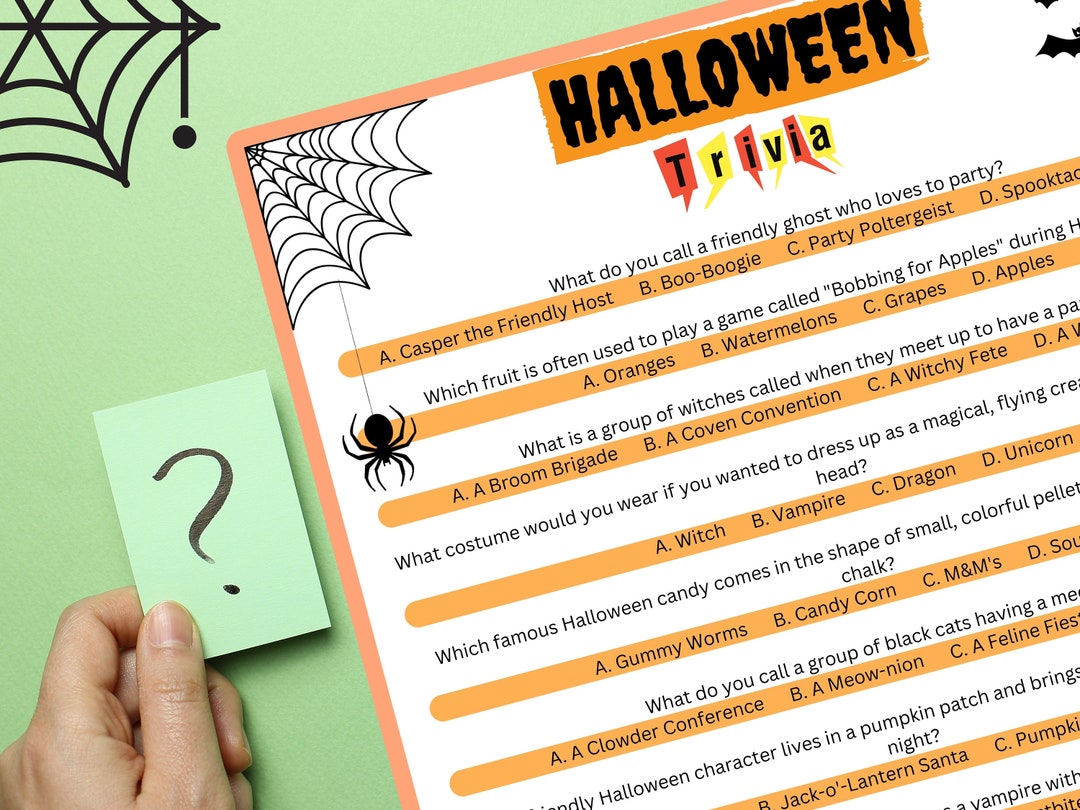Halloween Trivia Quiz 12 Fun Questions Interactive Kids - Etsy