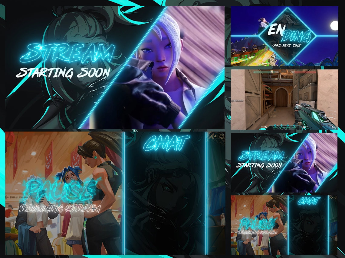 Valorant Stream Pack - Jett Animated Twitch Overlays | Jett Ingame HUD ...
