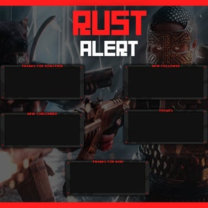 Rust Red Complate Animated Twitch Package | Rust Big Stream Pack Webcam ...
