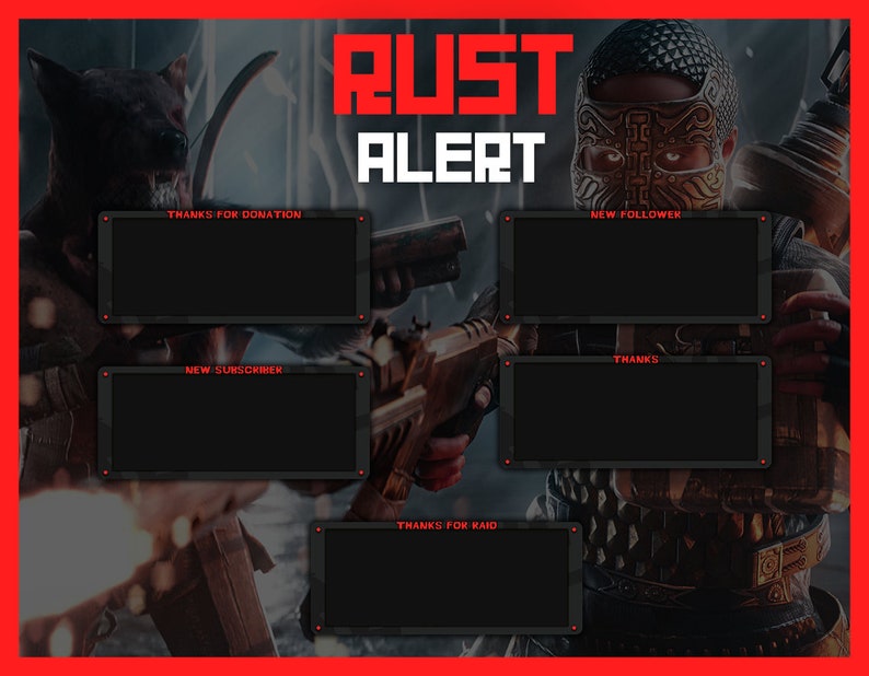Rust Red Complate Animated Twitch Package | Rust Big Stream Pack Webcam ...