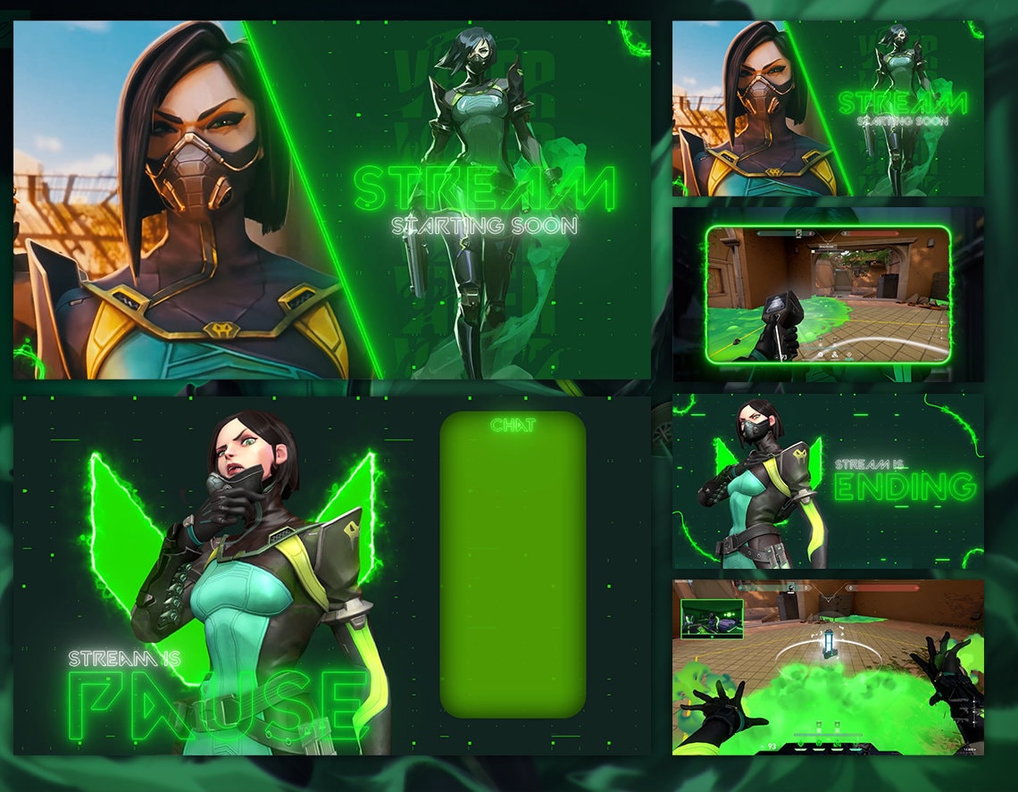 Viper Valorant Stream Overlay Pack Cute Viper Stream Overlay Twitch ...