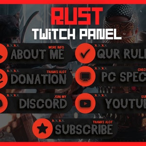 Rust Red Complate Animated Twitch Package | Rust Big Stream Pack Webcam ...