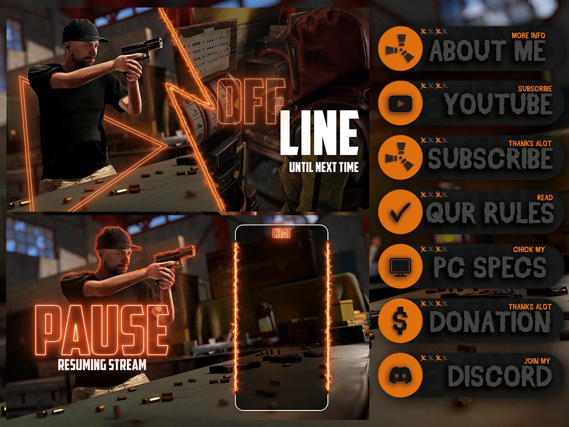 Rust Game Animated Twitch Overlay Package | Starting, Pause, Ending ...