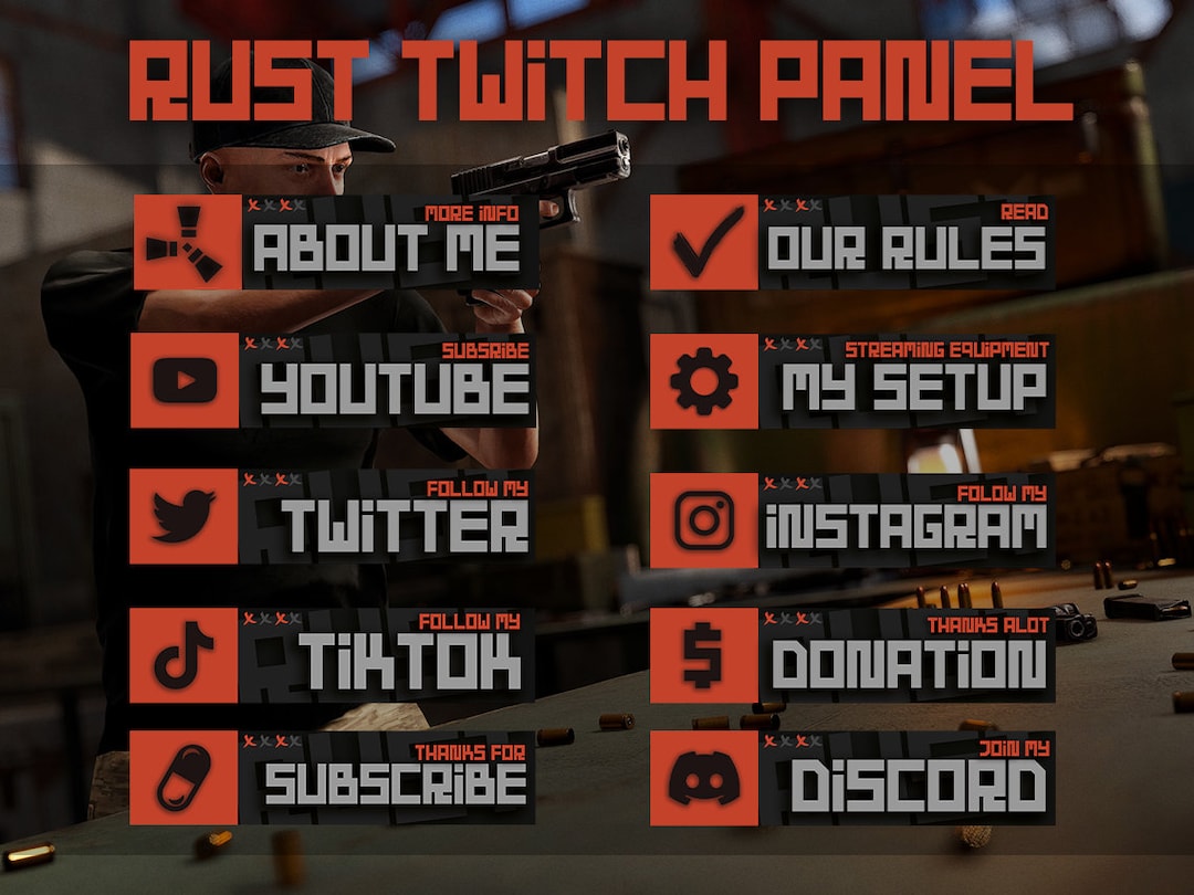 10x Rust Twitch Panels Pack - Clean & Modern - Ready to Use | Rust ...