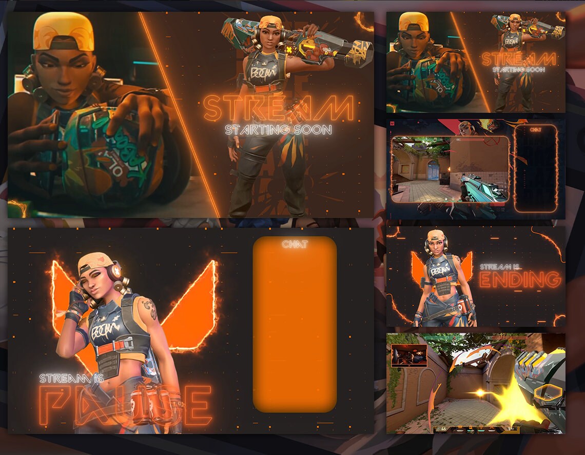 RAZE Valorant Stream Overlays Pack Cute RAZE Stream Overlays Twitch ...