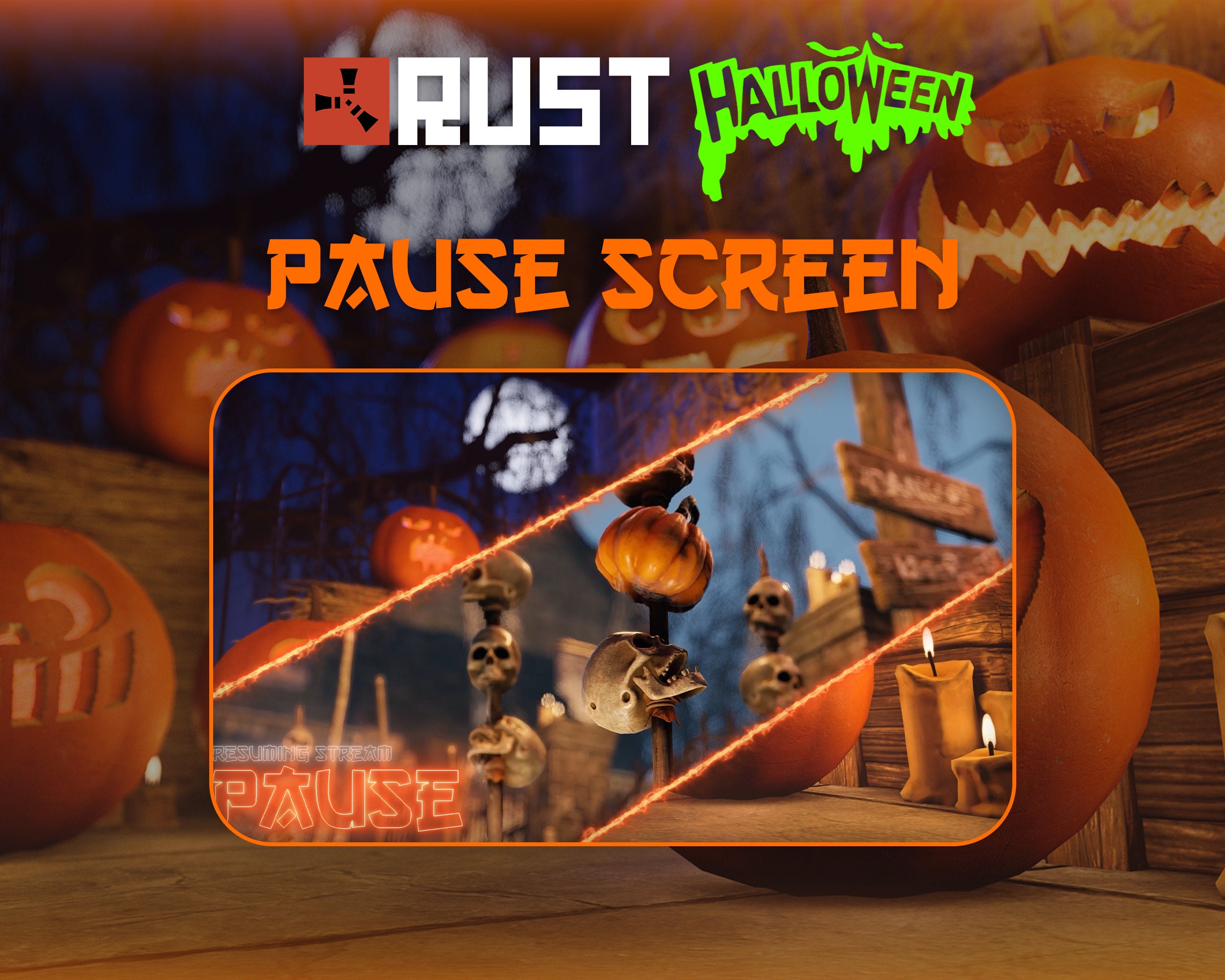 Halloween Twitch Overlay for Rust Game Halloween Stream Package ...