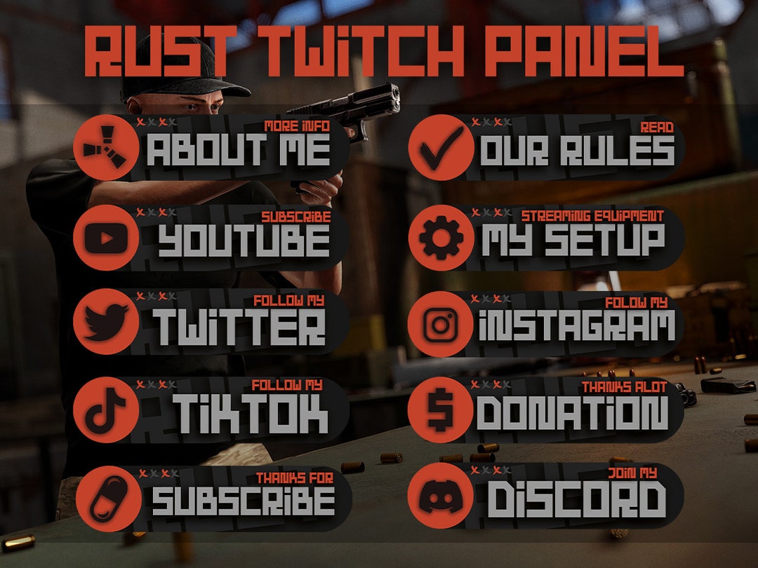 10x Rust Twitch Panels Pack | Rust, Twitch, Twitch Panel, Rust Game ...