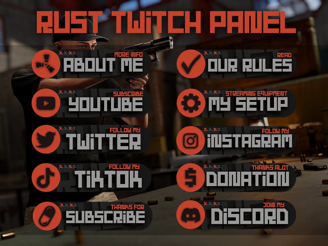 10x Rust Twitch Panels Pack | Rust, Twitch, Twitch Panel, Rust Game ...