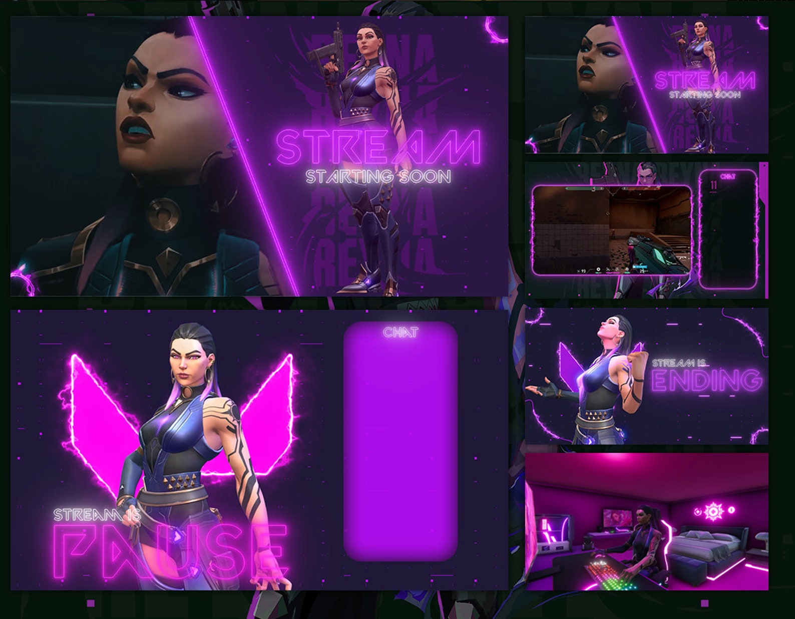 REYNA Valorant Stream Overlays Pack - Cute REYNA Stream Overlays ...
