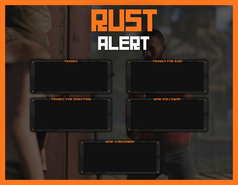 Rust Orange Complate Animated Twitch Package | Rust Big Stream Pack ...