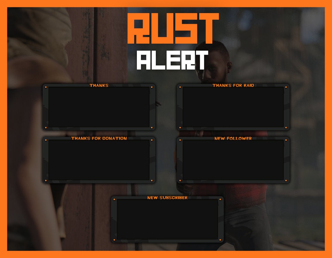 Rust Orange Complate Animated Twitch Package | Rust Big Stream Pack ...