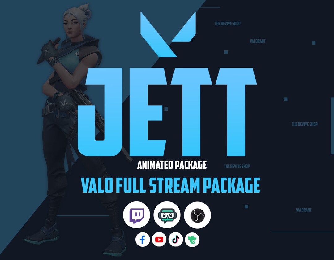 JETT Valorant Stream Overlays Pack - Cute JETT Stream Overlays | Twitch ...