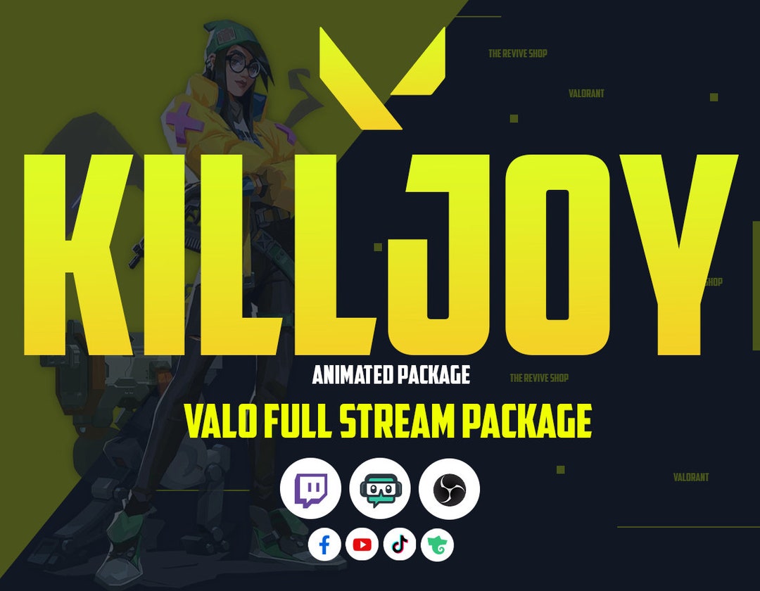 Killjoy Valorant Stream Overlays Pack - Cute Killjoy Animated Stream ...