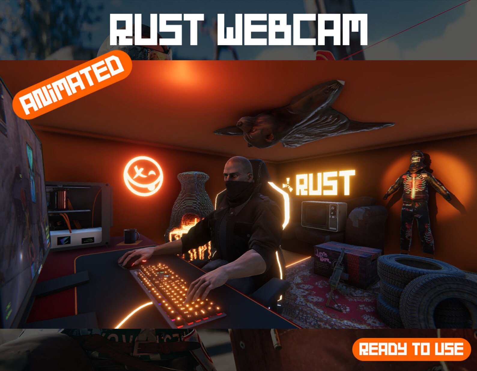Rust Game Animated Twitch Overlay Package | Rust Discord Gift Pack ...