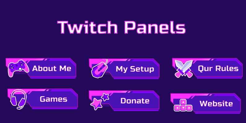 Minimal Twitch Panels - 11x Ready File - Twitch Panel | Twitch, Twitch ...