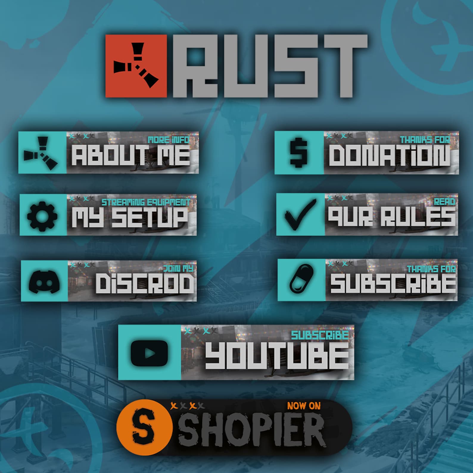 Stream Pack - Rust Game Ice Streamer Pack - Animated Design - HD ...