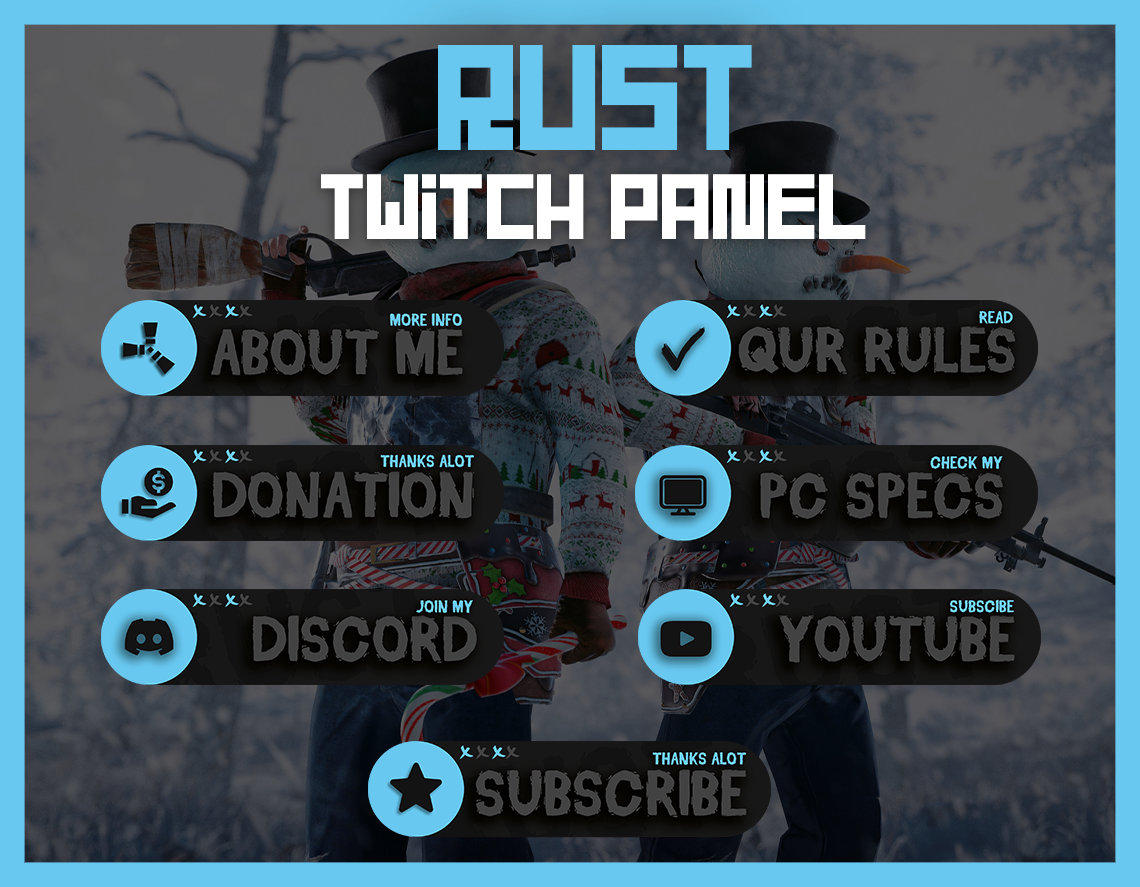 Rust Blue Complate Animated Twitch Package Rust Big Stream - Etsy