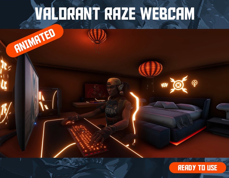 HD Valorant Raze Animated Virtual Camera (webcam / Screen) - 1080p Loop ...