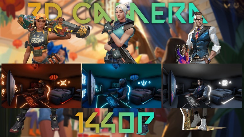 HD Valorant 3 Animated Virtual Camera jett / Raze / Chamber 1080p Loop ...