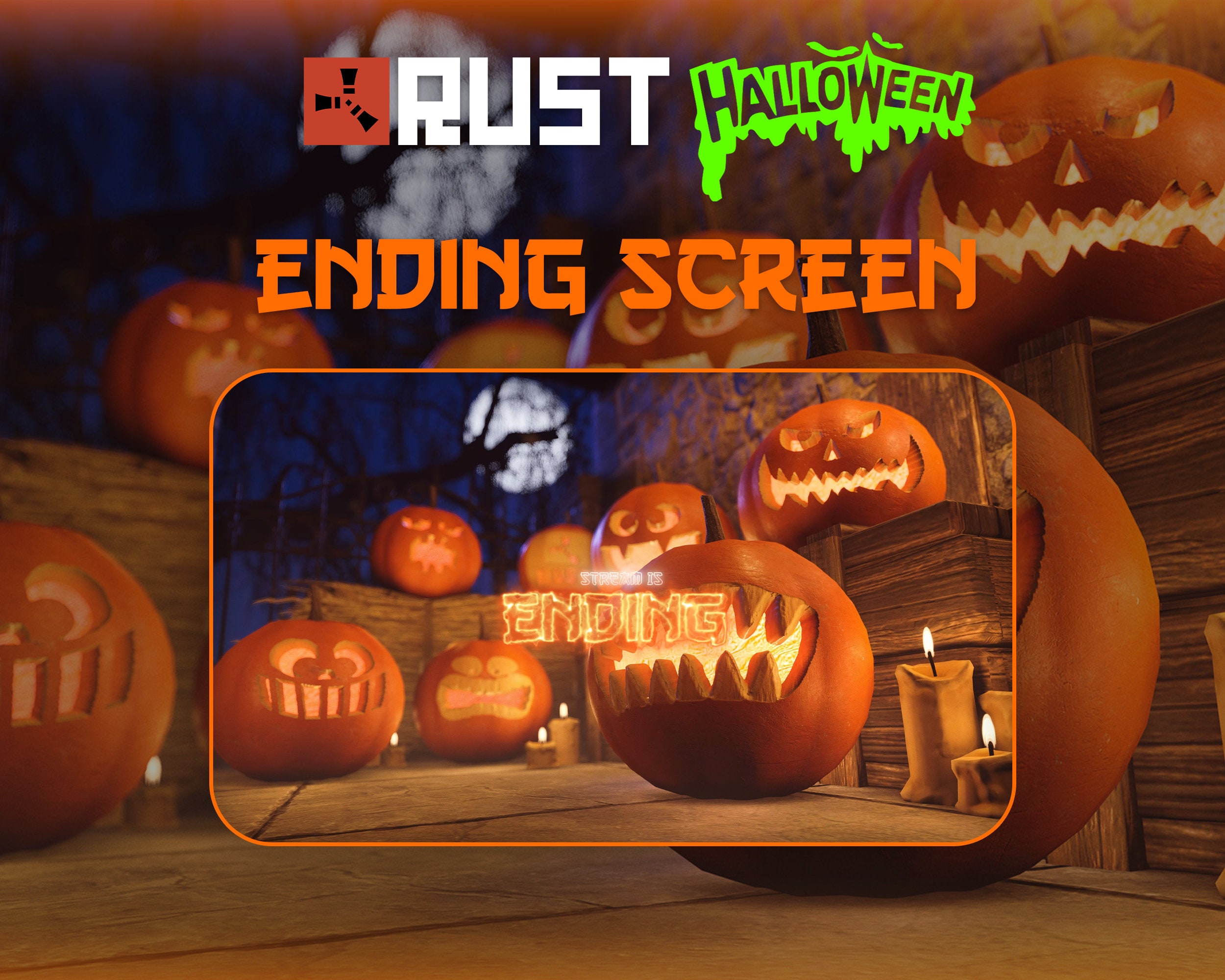 Halloween Twitch Overlay for Rust Game | Halloween Stream Package ...