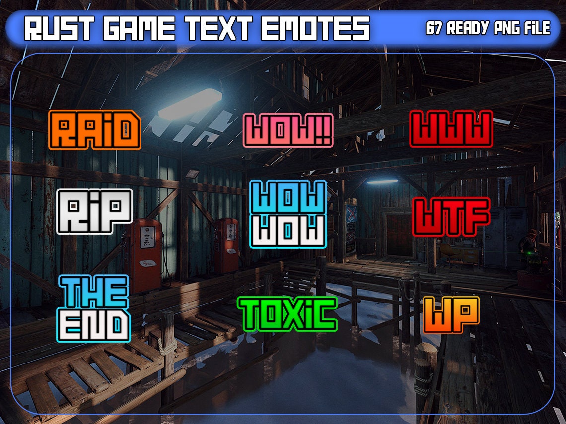 Rust Game 67 Text Emote and Letter, Twitch Text Emotes || Emote Pack ...