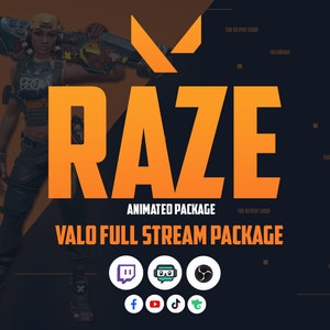 RAZE Valorant Stream Overlays Pack - Cute RAZE Stream Overlays | Twitch ...