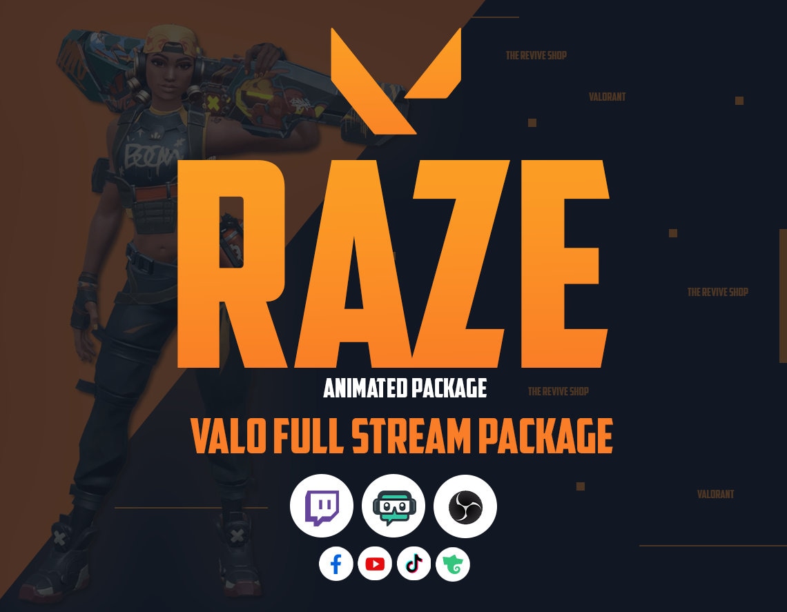 RAZE Valorant Stream Overlays Pack Cute RAZE Stream Overlays Twitch ...