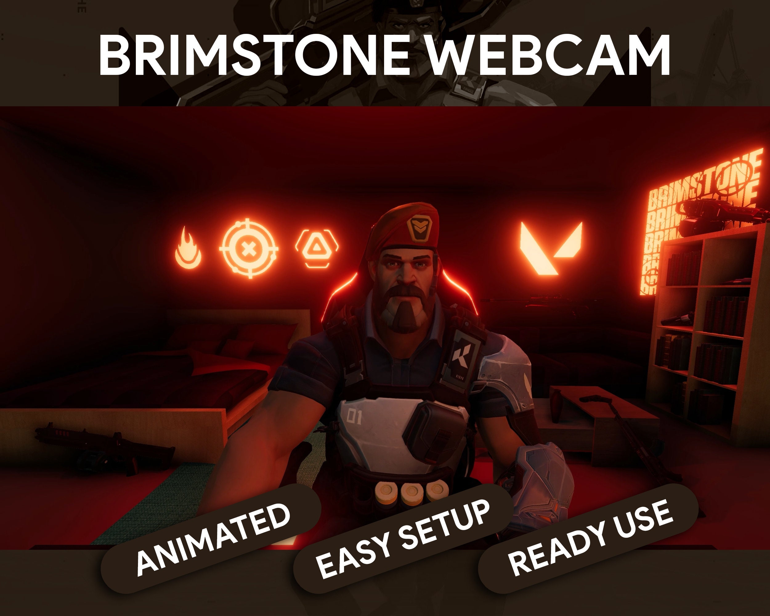 HD Valorant Brimstone Animated Virtual Camera webcam / Screen 1080p ...