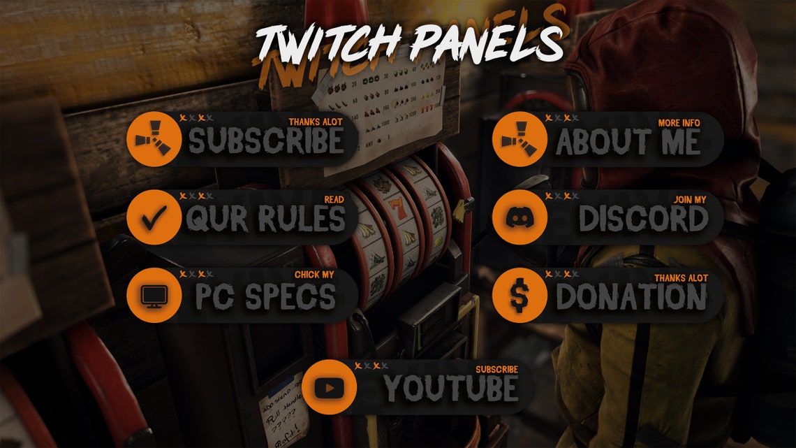 Rust Game Animated Twitch Overlay Package | Rust Discord Gift Pack ...
