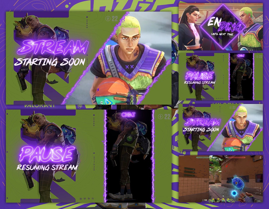 Valorant Gekko Stream Overlay | Valorant Overlay | Gekko Animated ...