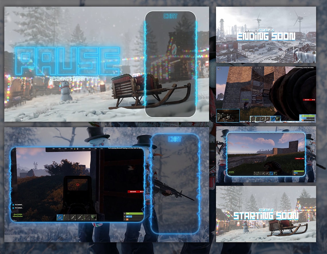 Rust Blue Complate Animated Twitch Package | Rust Big Stream Pack ...