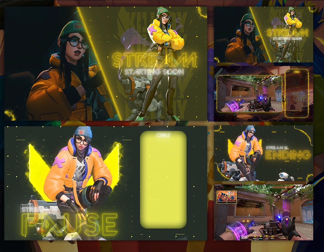 Killjoy Valorant Stream Overlays Pack Cute Killjoy Animated Stream ...