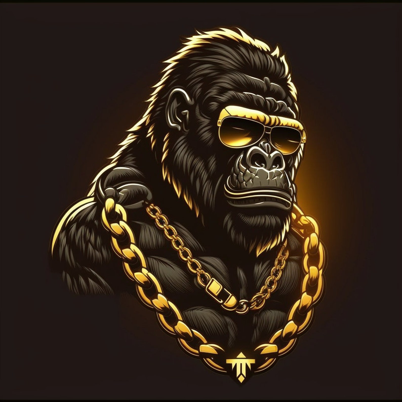 Golden Ape: the Stylish King of the Jungle Digital Download - Etsy