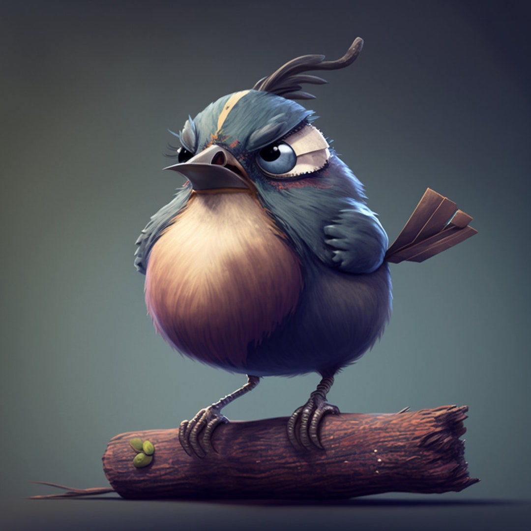 Cartoonstyle Angry Mocking Bird Digital Download - Etsy