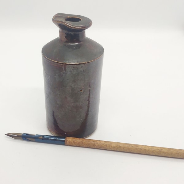 Stoneware Victorian Ink Bottle - Etsy