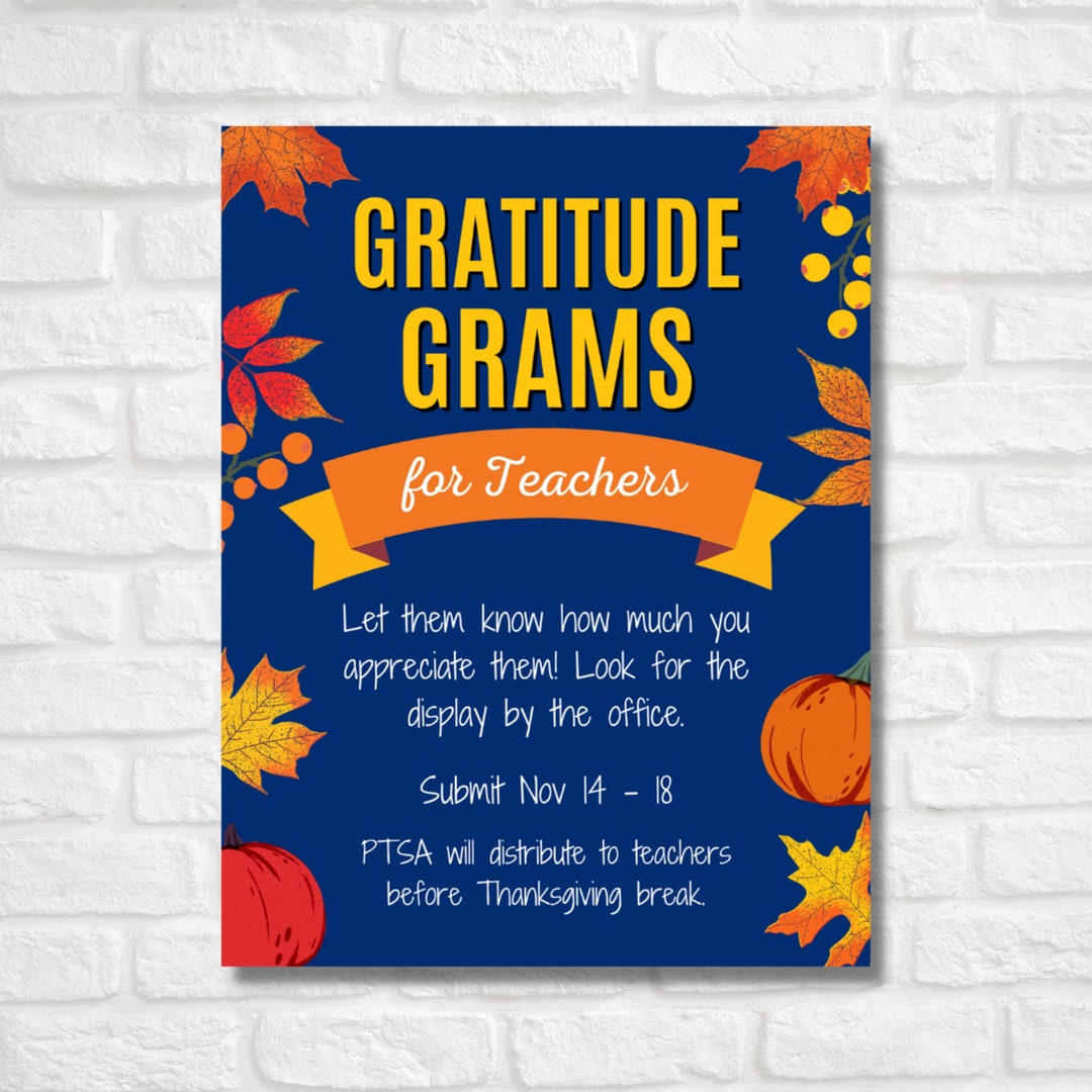Gratitude Gram Bundle, Digital Template, Posters and Notes, English and ...