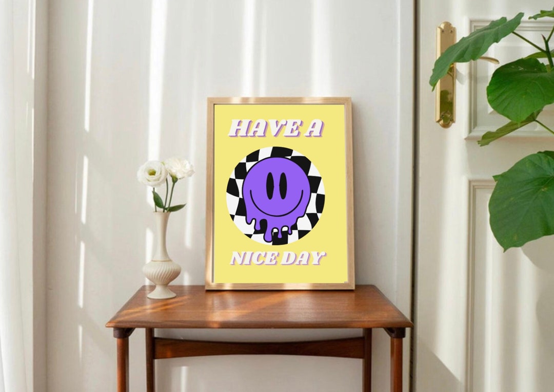 Smiley Face Wall Art Quote Wall Art Downloadable Wall Art - Etsy