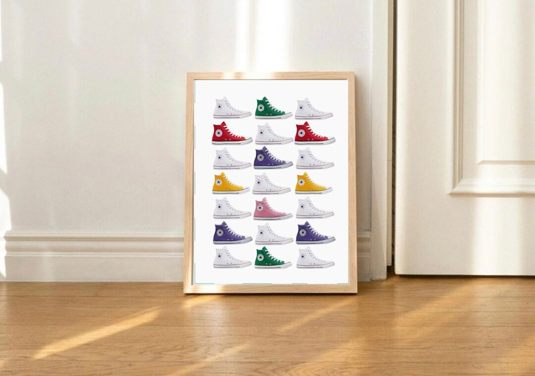 Converse Wall Art, Converse Poster, Shoe Wall Art, Shoe Poster, Shoe ...