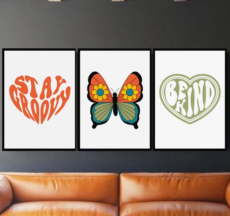 Groovy Wall Art Positive Quotes Poster 3 Piece Poster Stay - Etsy