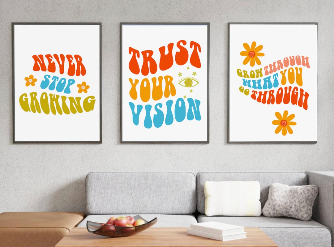 Positive Affirmations Art, Positive Quotes Poster, 3 Piece Poster ...