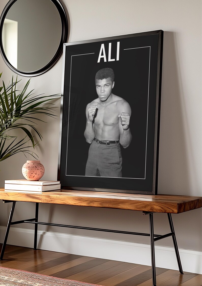 Muhammad Ali Poster, Retro Boxing Wall Art, Iconic Newspaper Photo ...